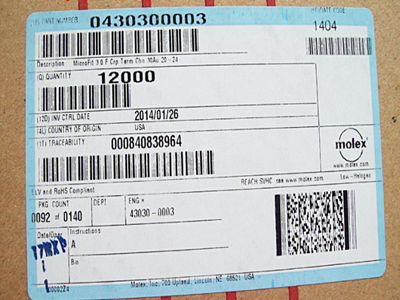 Molex 2201-3087 22013087 43030-0003 430300003 stock